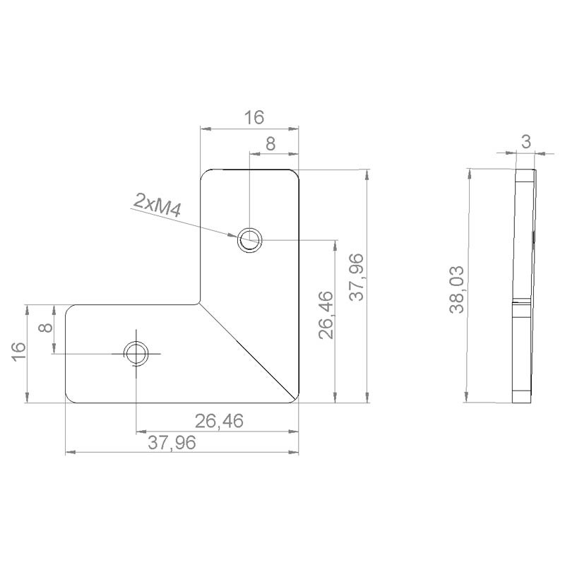 Aluminium frame connector I