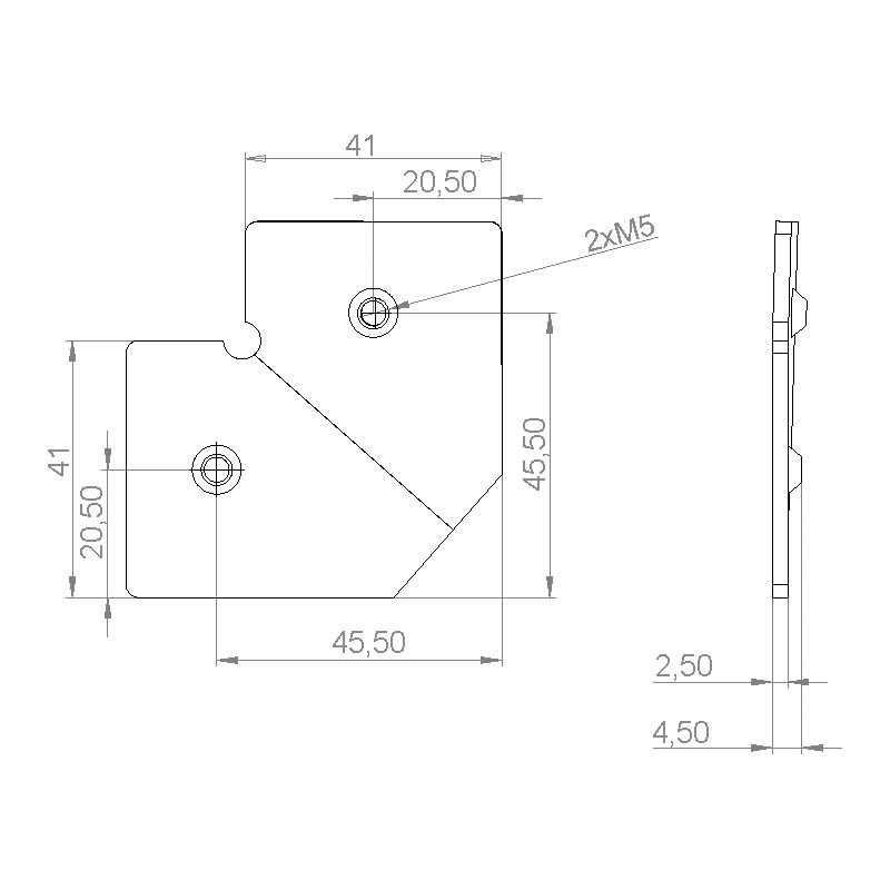 Aluminium frame connector V