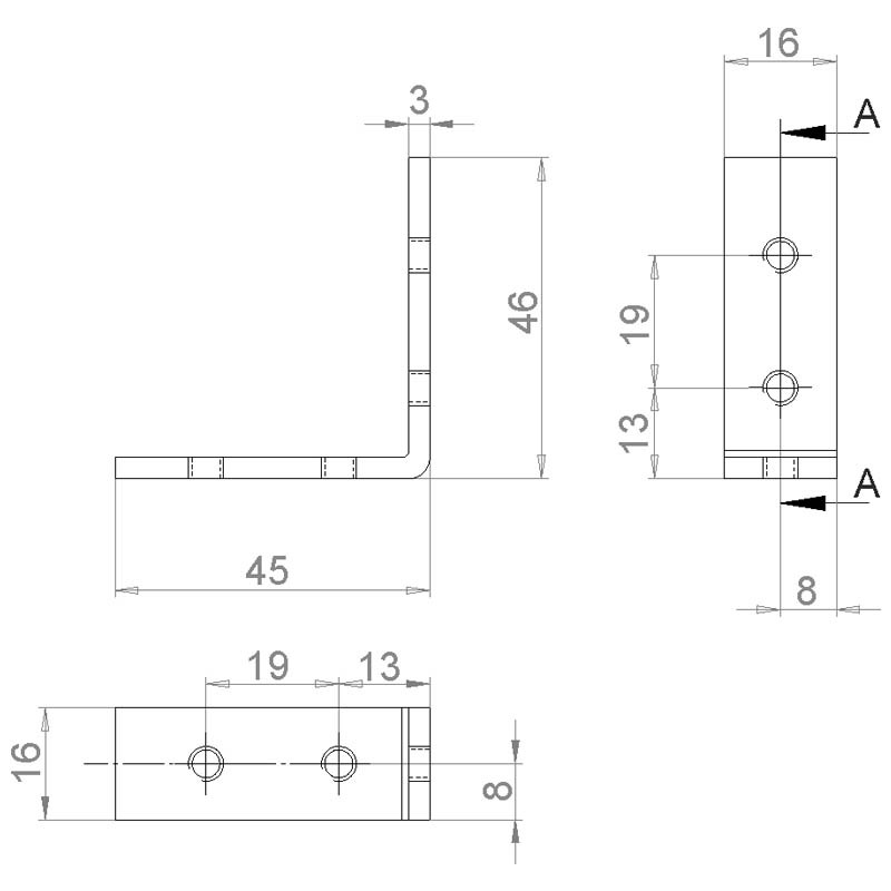 Aluminium frame connector IX