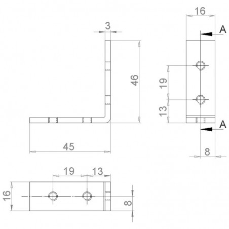 Aluminium frame connector IX